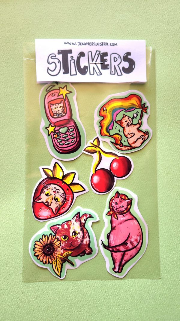 PACK STICKERS MICHIS FRESITAS – jeniffer ilustra